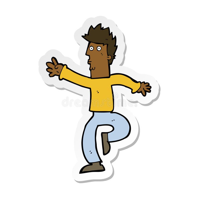 Sticker Man Male Urgent Reaching Rushing Urgency Rush Cartoon Character ...