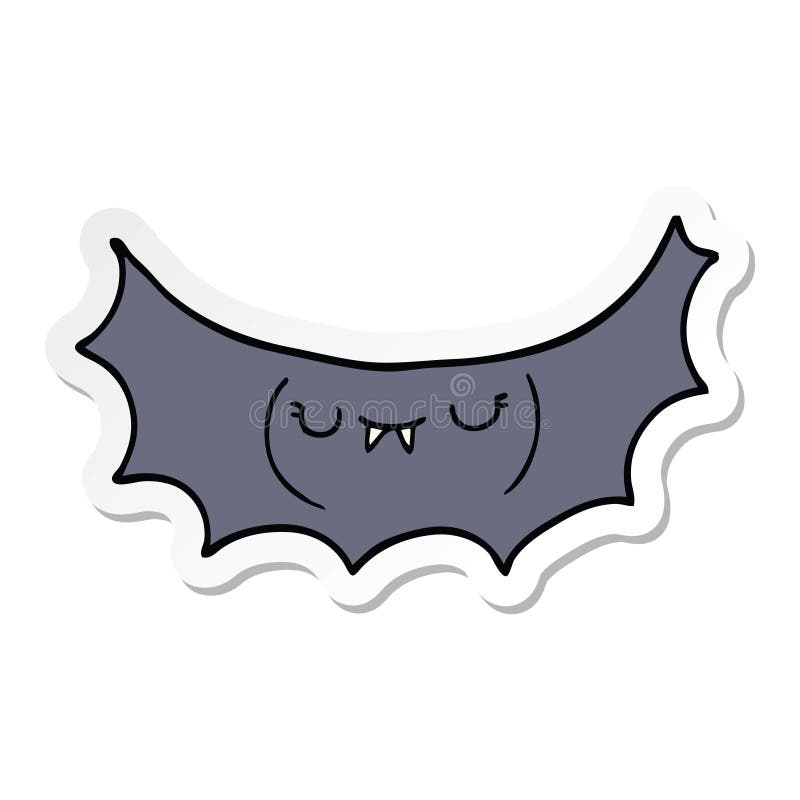 Sticker of a Cartoon Vampire Bat Stock Vector - Illustration of cute ...