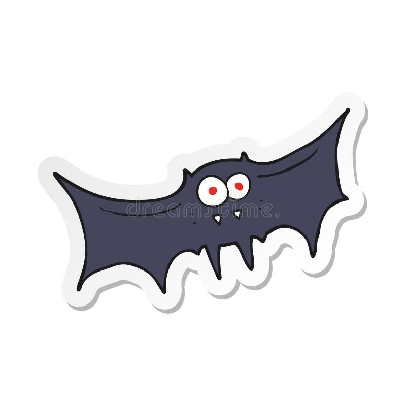 Sticker of a Cartoon Vampire Bat Stock Vector - Illustration of doodle ...
