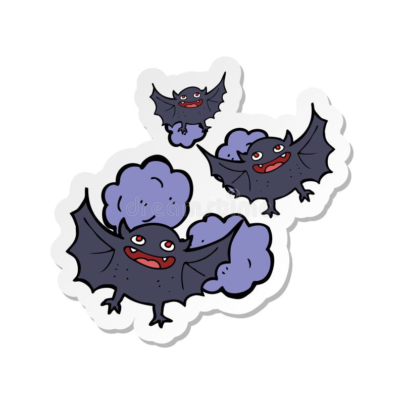 Sticker of a Cartoon Vampire Bats Stock Vector - Illustration of bats ...