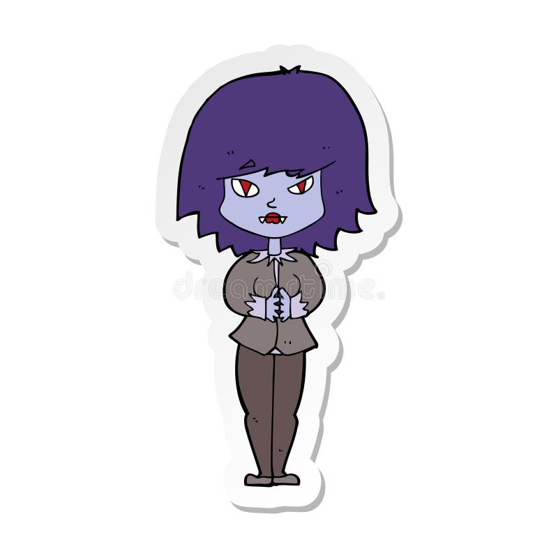 Sticker of a Cartoon Vampire Woman Stock Vector - Illustration of girl ...