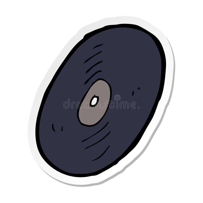 Sticker of a Cartoon Vinyl Record Stock Vector - Illustration of funny ...