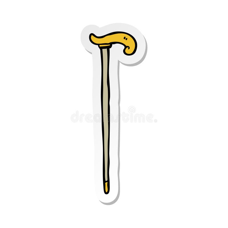 Sticker of a Cartoon Walking Stick Stock Vector - Illustration of ...