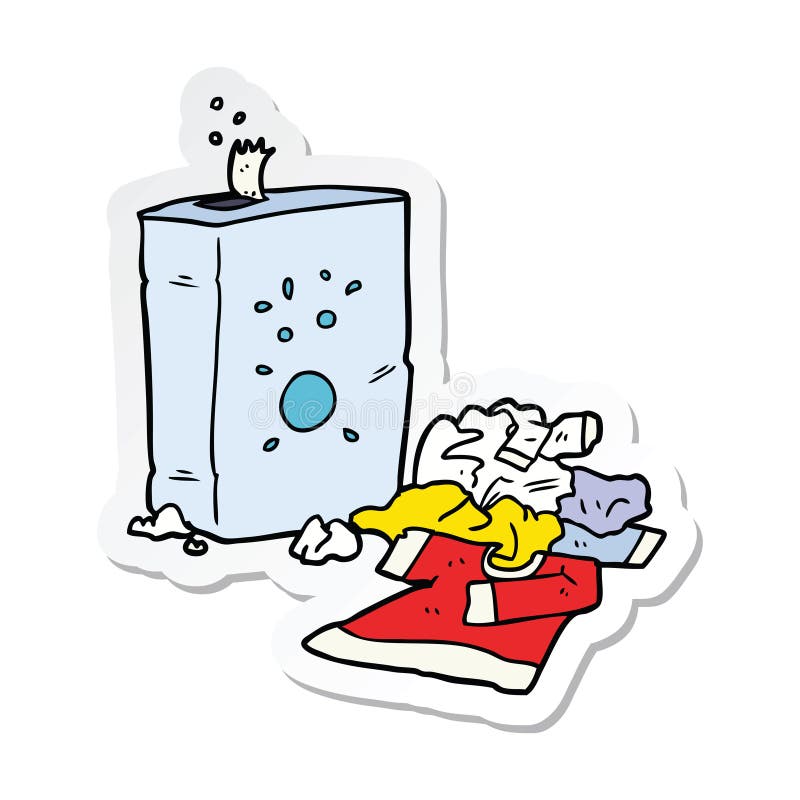 Sticker of a Cartoon Washing Powder and Laundry Stock Vector ...