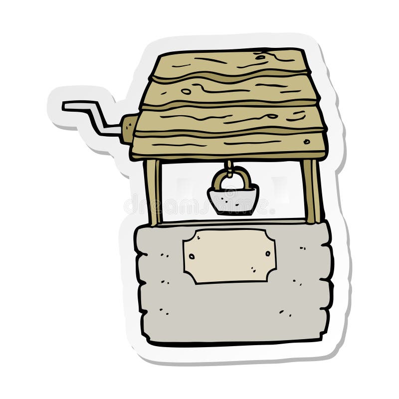 Sticker of a cartoon well stock vector. Illustration of quirky - 147655980