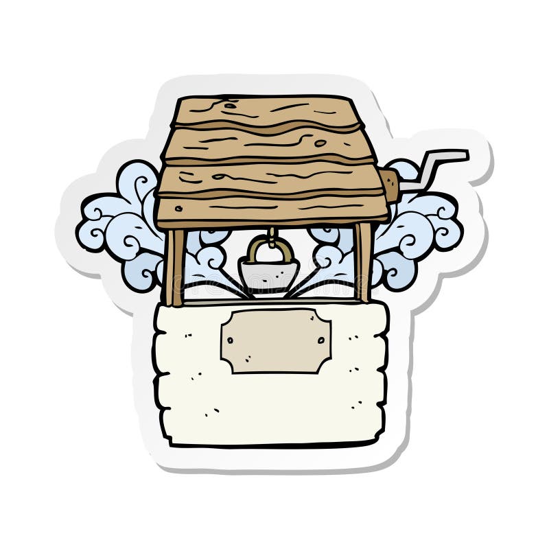 Sticker of a cartoon well stock vector. Illustration of cheerful ...
