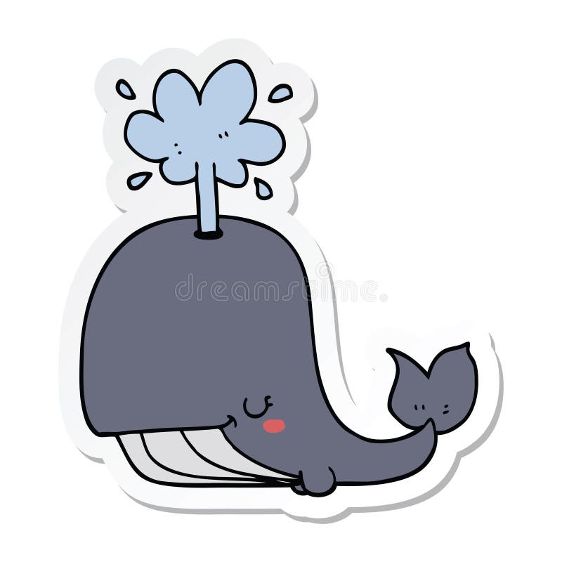 Sticker of a cartoon whale stock vector. Illustration of drawn - 150400439