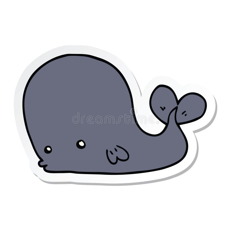 Sticker of a cartoon whale stock vector. Illustration of whale - 150421140