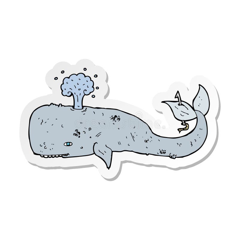 Sticker of a cartoon whale stock vector. Illustration of sticker ...