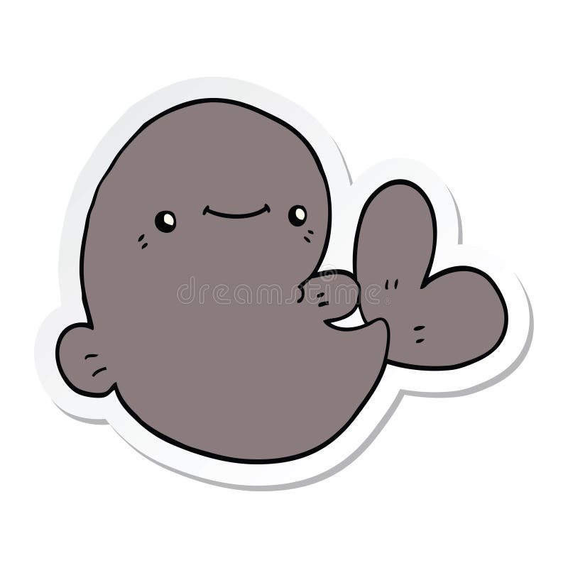 Sticker of a cartoon whale stock vector. Illustration of drawing ...
