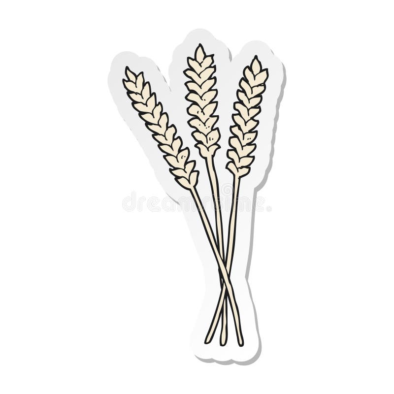 Sticker of a cartoon wheat stock vector. Illustration of cute - 147690821
