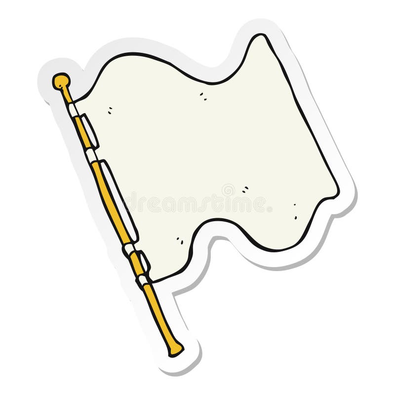 Sticker of a Cartoon White Flag Stock Vector - Illustration of clipart ...