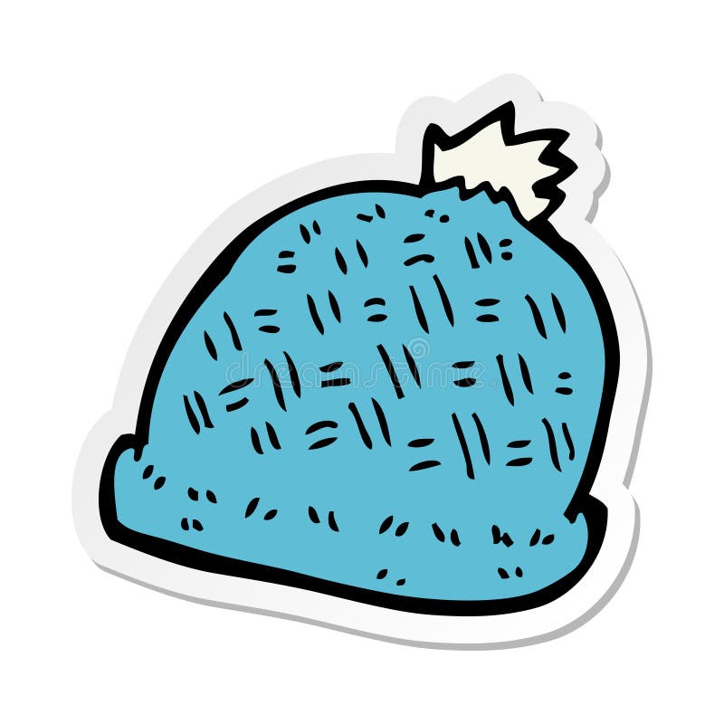 Sticker of a Cartoon Winter Hat Stock Vector - Illustration of icon ...