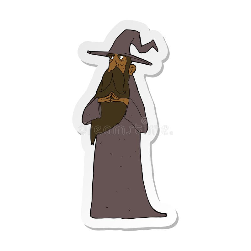 Sticker of a Cartoon Wizard Stock Vector - Illustration of character ...