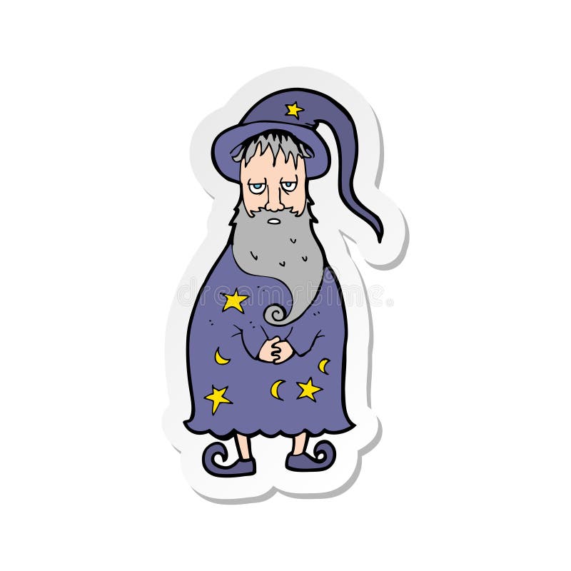 Sticker of a Cartoon Wizard Stock Vector - Illustration of cartoon ...