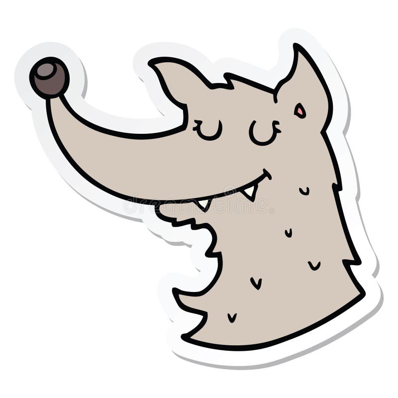 Wolf Fox Animals Cute Cartoon Sticker Stick Icon Decal Label Drawing ...