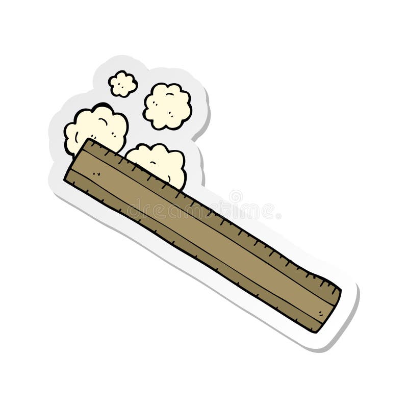 Sticker of a Cartoon Wooden Ruler Stock Vector - Illustration of wooden ...