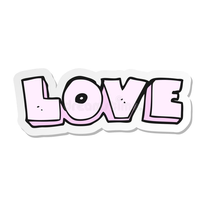 Cartoon Sticker Word Love Stock Illustrations – 1,801 Cartoon Sticker ...