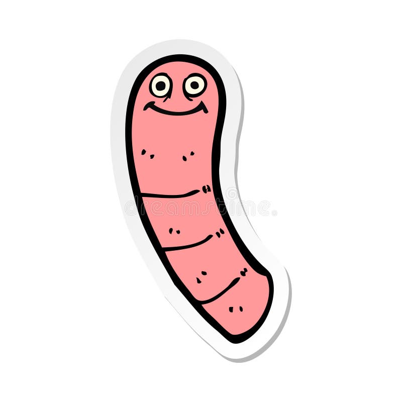 Sticker of a cartoon worm stock vector. Illustration of happy - 150391231