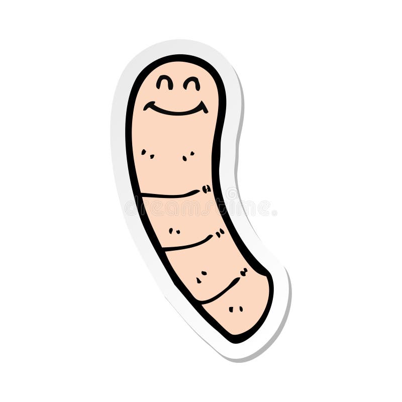 Sticker of a cartoon worm stock vector. Illustration of icon - 149230993
