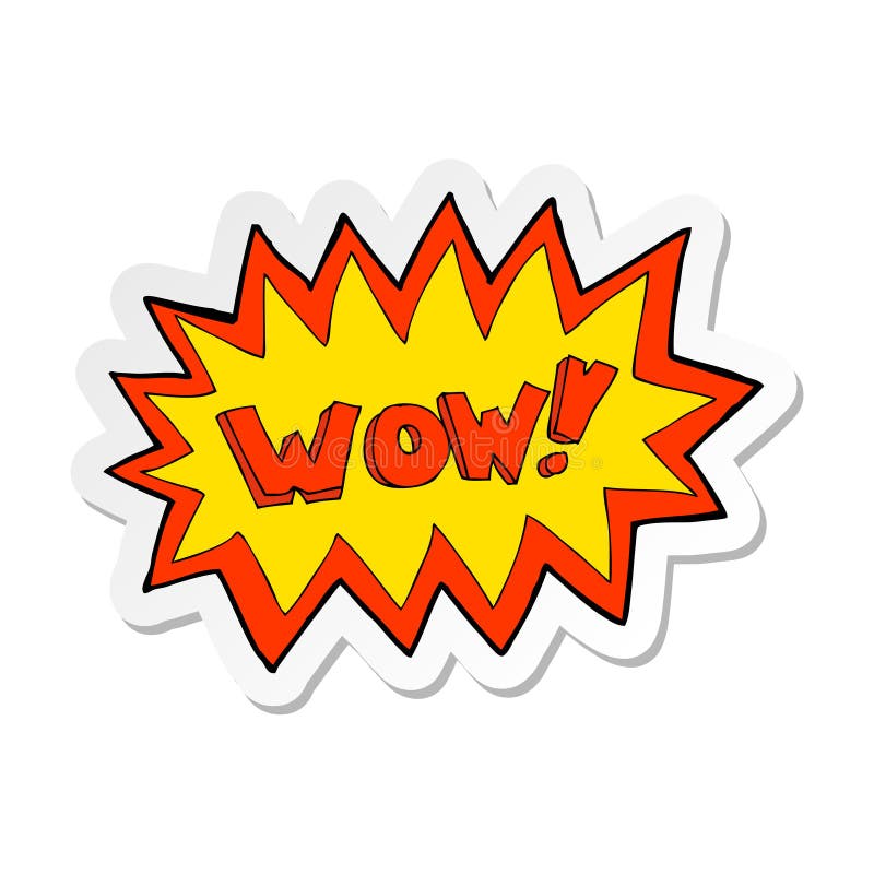 Sticker of a Cartoon Wow Explosion Stock Vector - Illustration of retro ...
