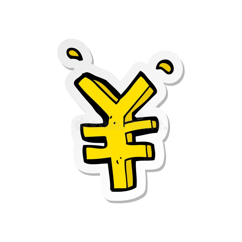 Sticker of a Cartoon Yen Symbol Stock Vector - Illustration of design ...