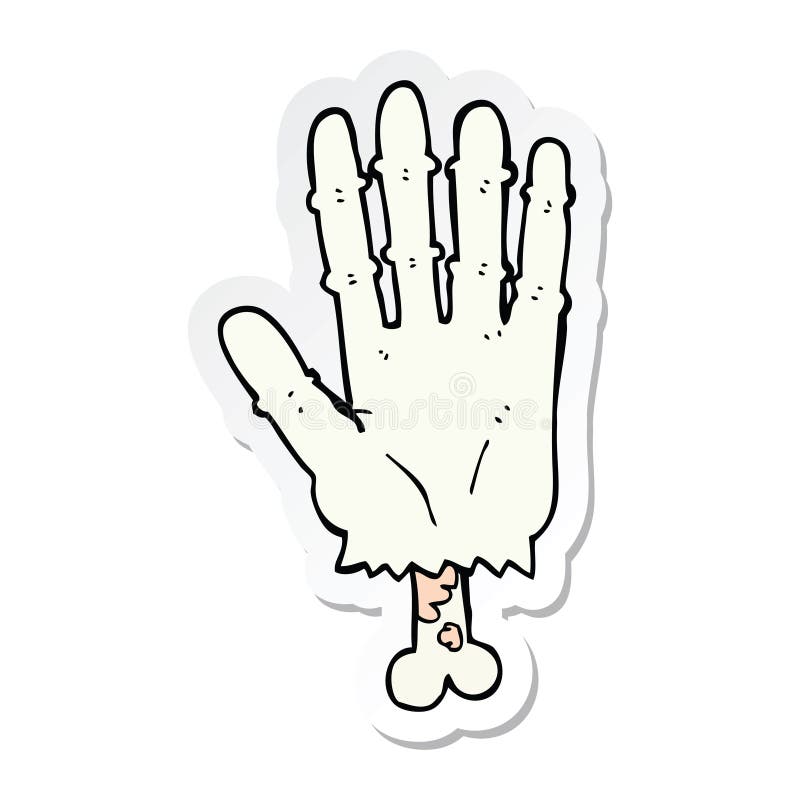 Zombie Hand Spooky Scary Halloween Cute Cartoon Sticker Label Stick ...