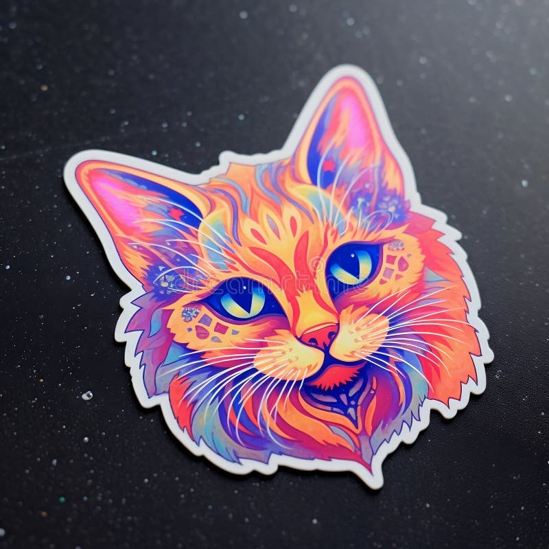 Sticker of a Cat. Generative AI Stock Illustration - Illustration of ...