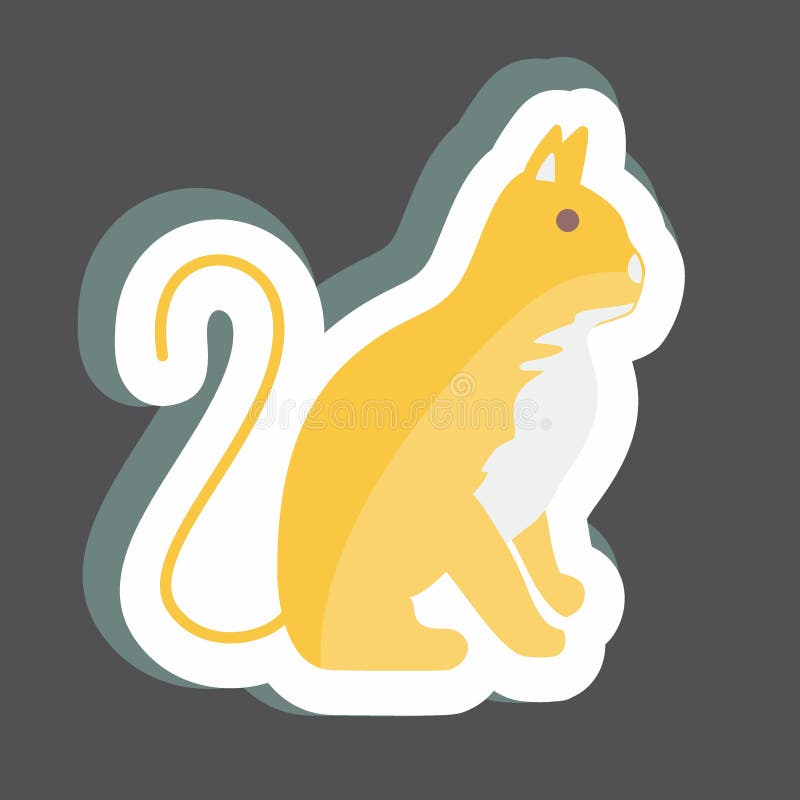 Sticker Cat. Suitable for Animal Symbol. Simple Design Editable. Design ...