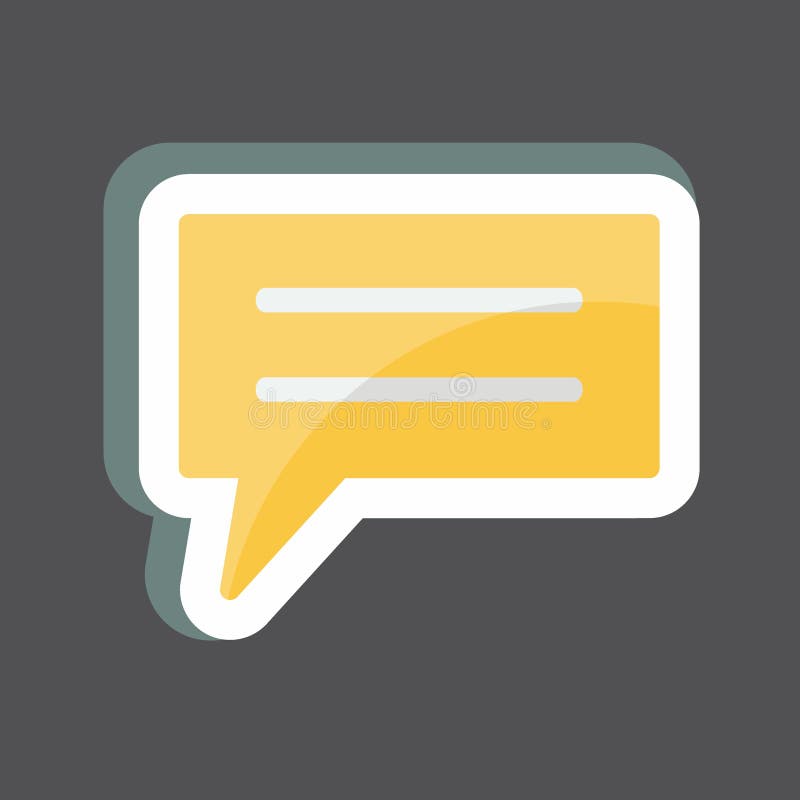 Sticker Chat Bubble. Suitable for Education Symbol. Simple Design ...