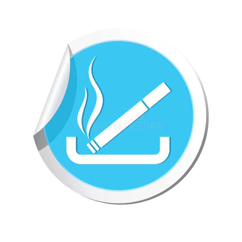 Sticker with Cigarette Icon Stock Vector - Illustration of habit ...