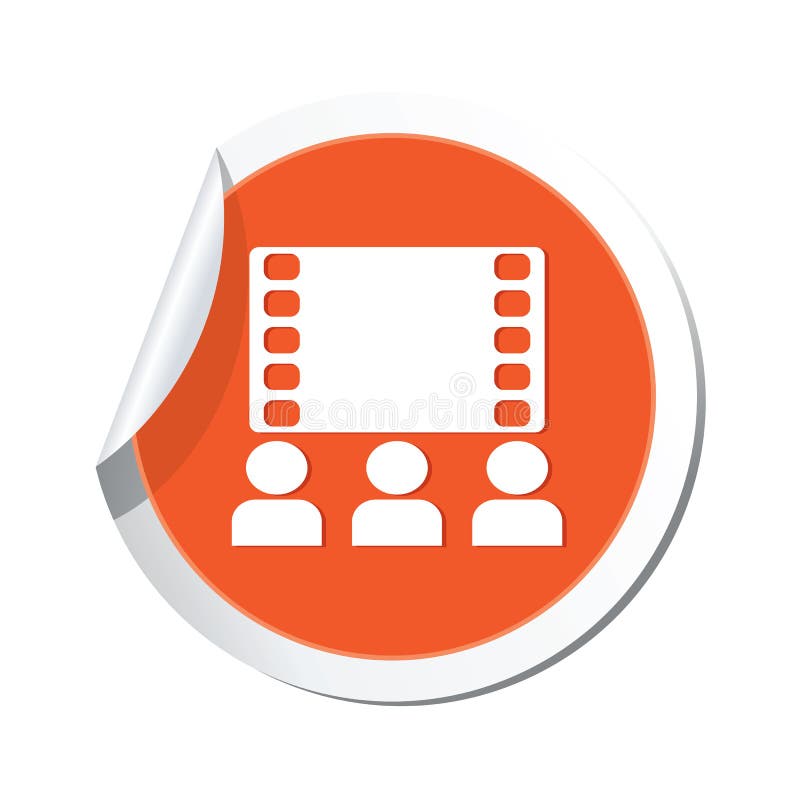 Sticker with cinema icon stock vector. Illustration of entertainment ...