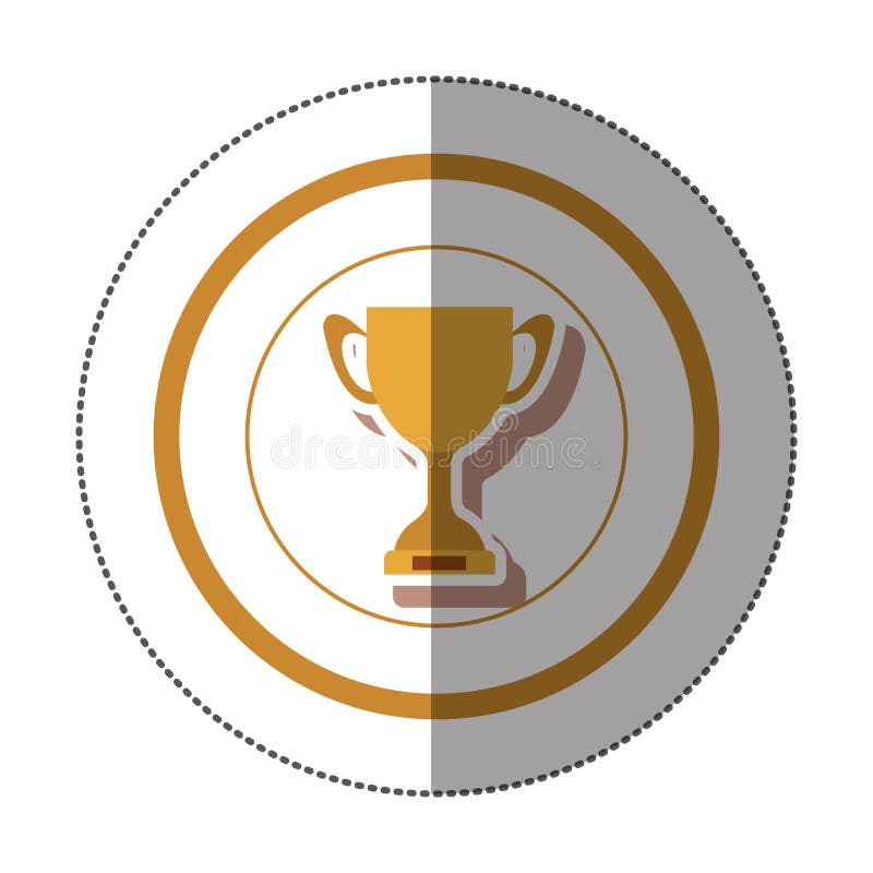 Sticker with Circular Shape of Colorful Trophy Cup with Plate Stock ...