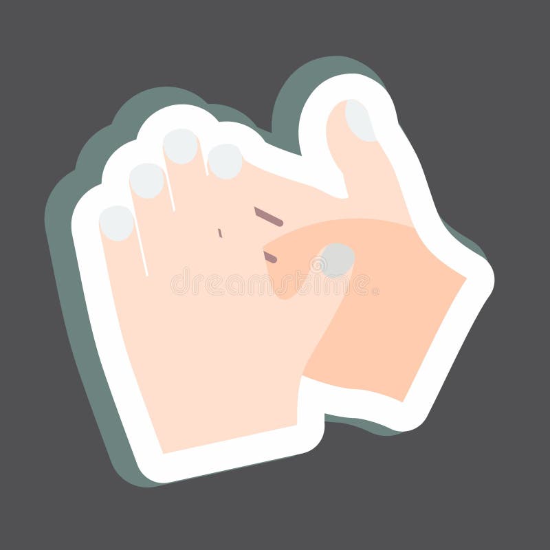 Sticker Clapping Hands. Suitable for Hand Actions Symbol. Simple Design ...