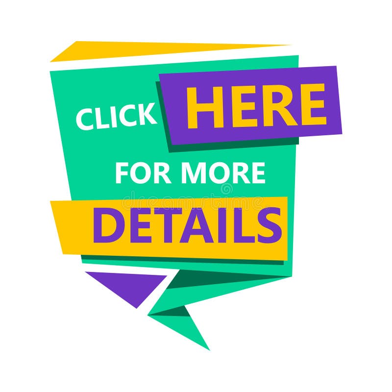 Sticker Click Here for More Details, Vector Illustration Stock Vector ...