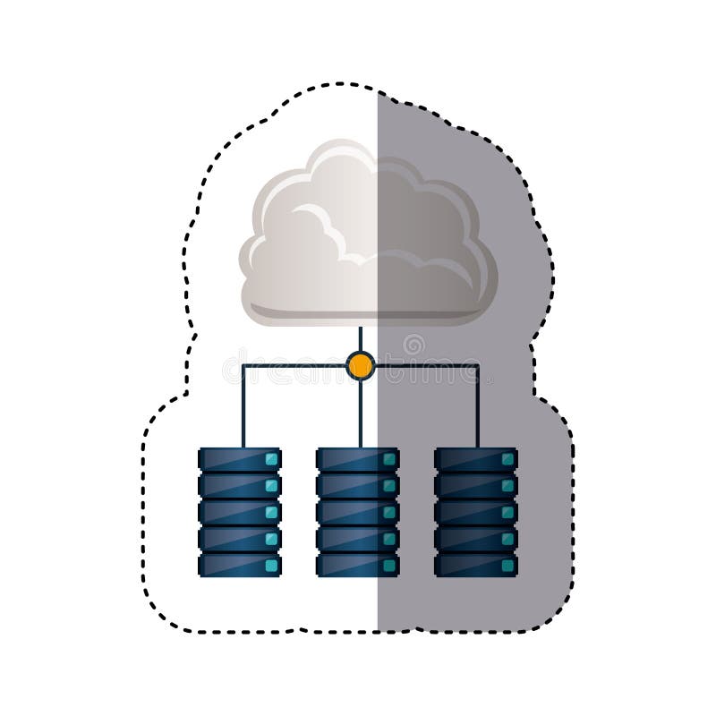 Sticker Cloud Connect To File Cabinets Stock Vector - Illustration of ...
