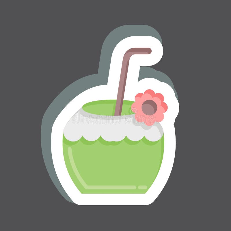 Sticker Coconut. Related To Hawaii Symbol. Simple Design Editable Stock ...