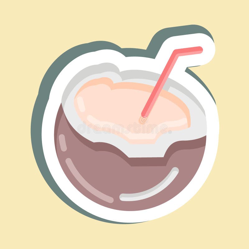 Sticker Coconut. Suitable for Nuts Symbol. Simple Design Editable ...