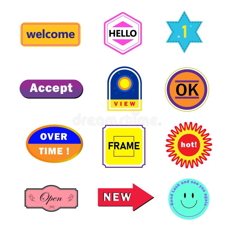 This Image Features Colorful Icons and Symbols for Design,conveying ...