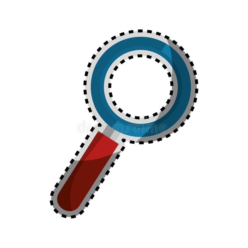 Sticker Color Silhouette with Magnifying Glass Stock Vector ...
