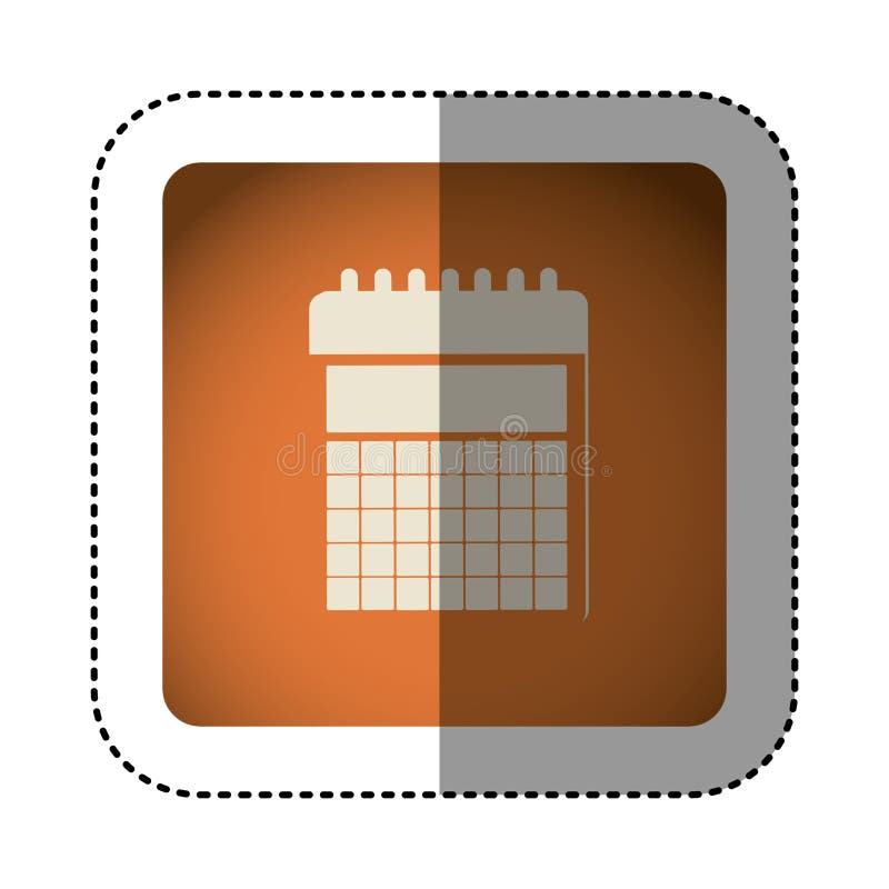 Sticker Color Square with Calendar Icon Stock Illustration ...