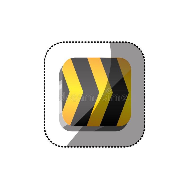 Sticker Color Square 3d Button with Road Traffic Barrier Stock ...