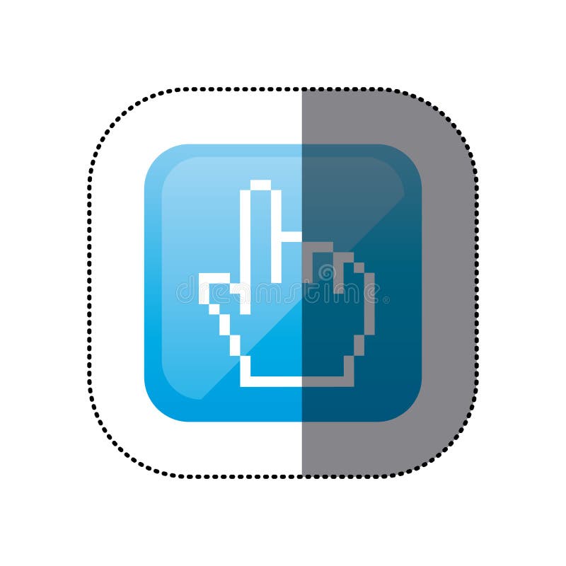 Sticker Color Square with Hand Cursor Icon Stock Illustration ...