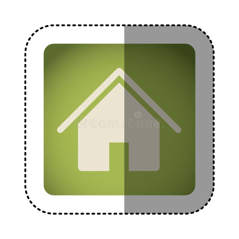 Sticker Color Square with House Icon Stock Illustration - Illustration ...