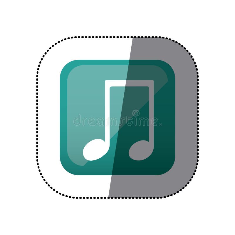 Sticker Color Square with Musical Note Stock Illustration ...