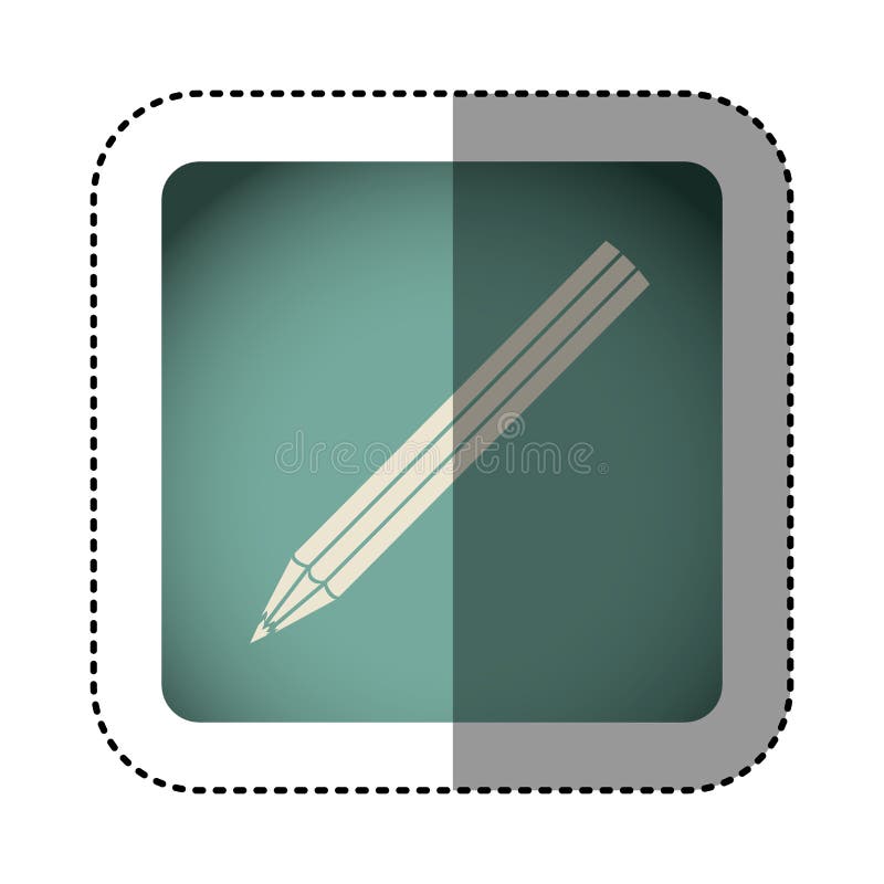 Sticker Color Square with Pencil Icon Stock Illustration - Illustration ...