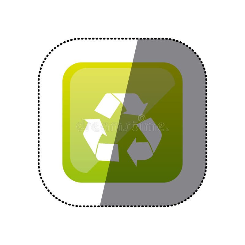 Sticker Color Square with Recycling Icon Stock Illustration ...