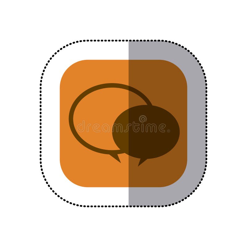 Sticker Color Square with Speech Bubble Icon Stock Illustration ...