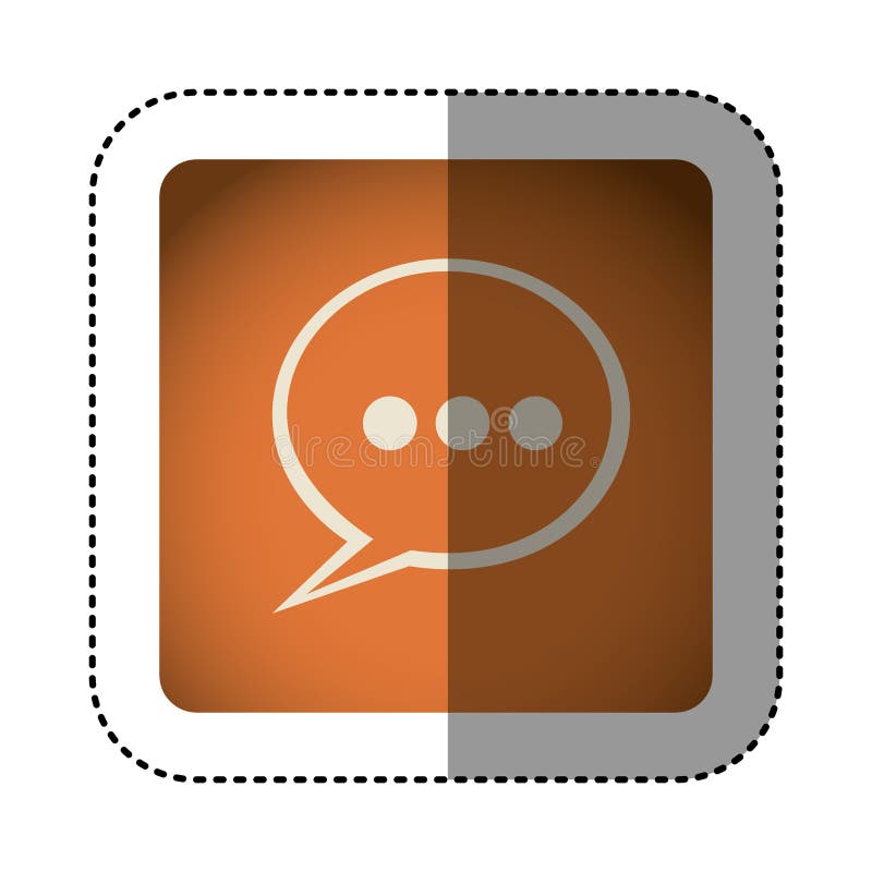 Sticker Color Square with Speech Bubble Stock Illustration ...