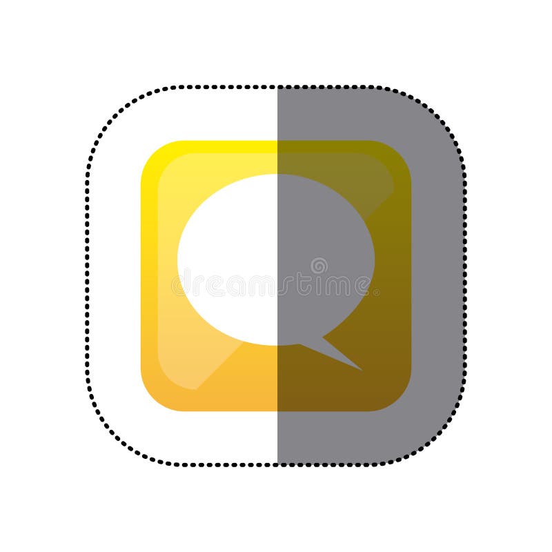 Sticker Color Square with Speech Bubble Stock Illustration ...